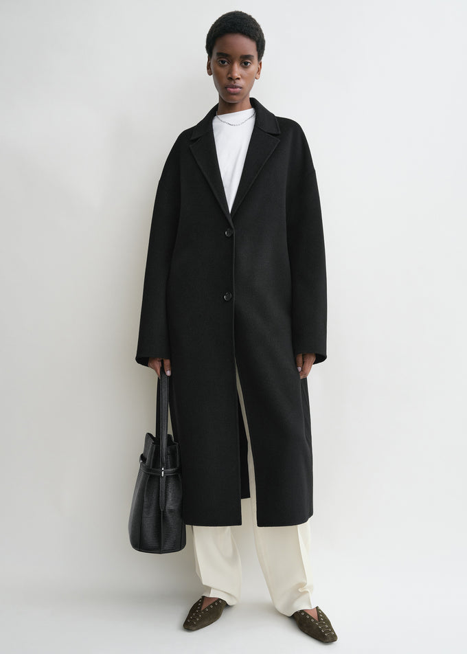 Doublé cocoon coat black – TOTEME